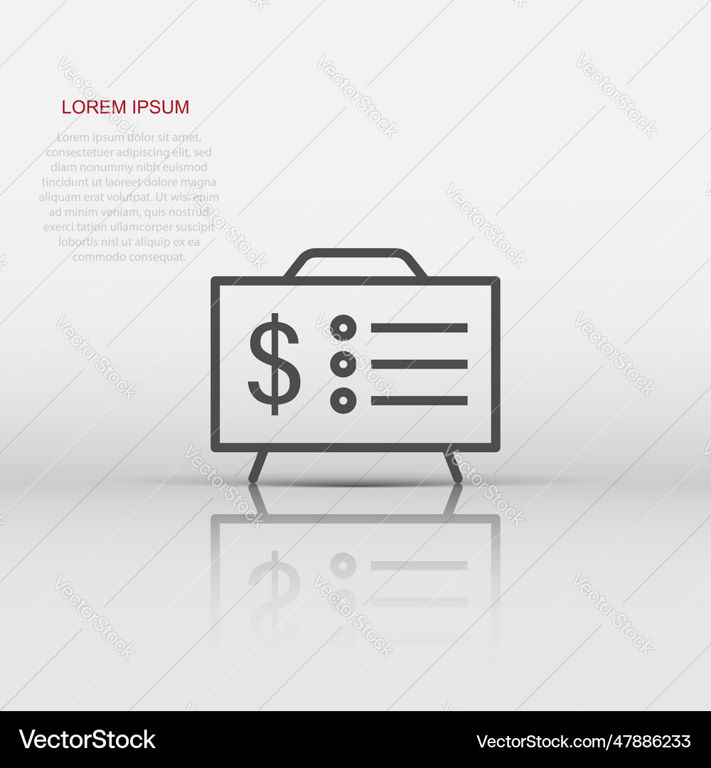 Financial presentation icon in flat style money Vector Image