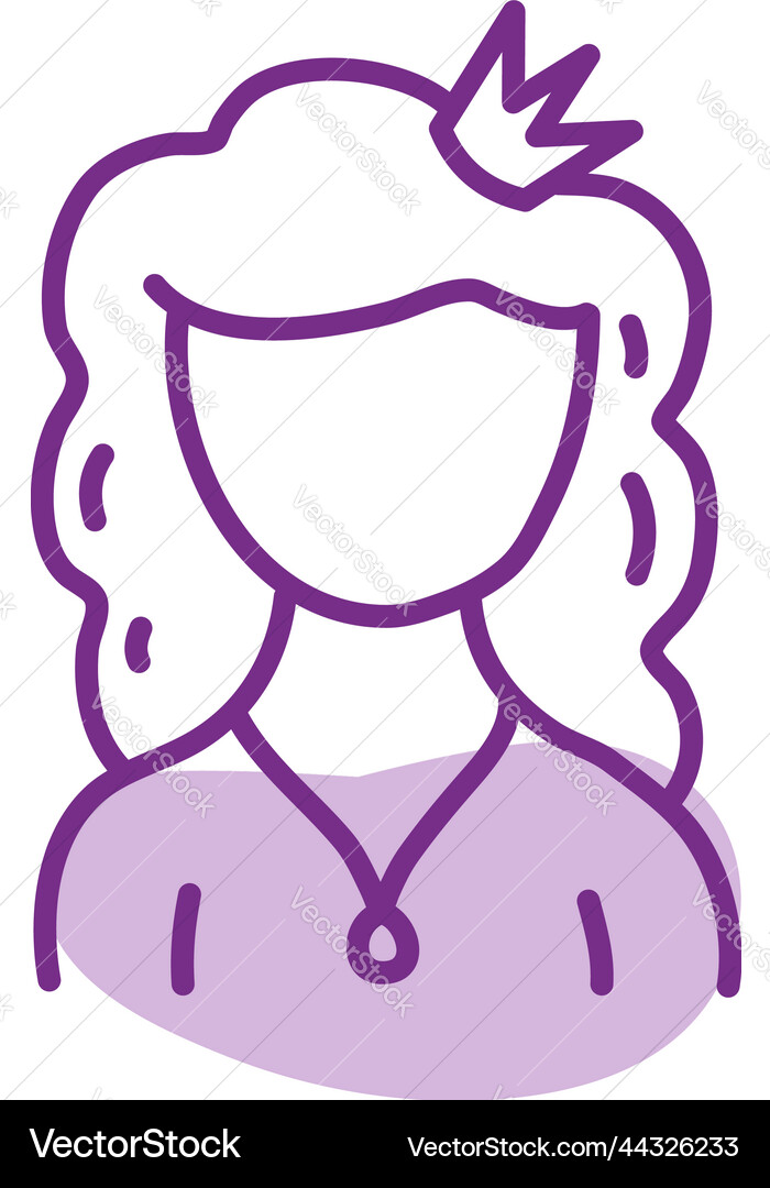 Girl with a crown on a white background Royalty Free Vector