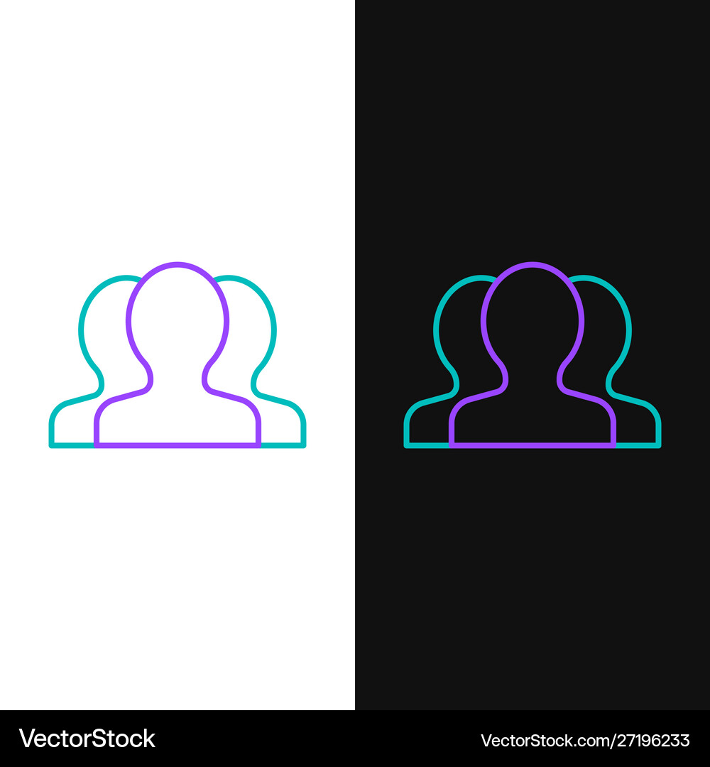Green and purple line users group icon isolated Vector Image