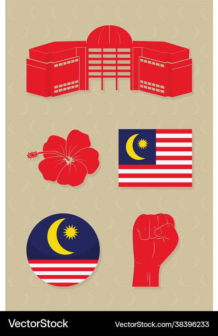 Malaysia merdeka symbols Royalty Free Vector Image