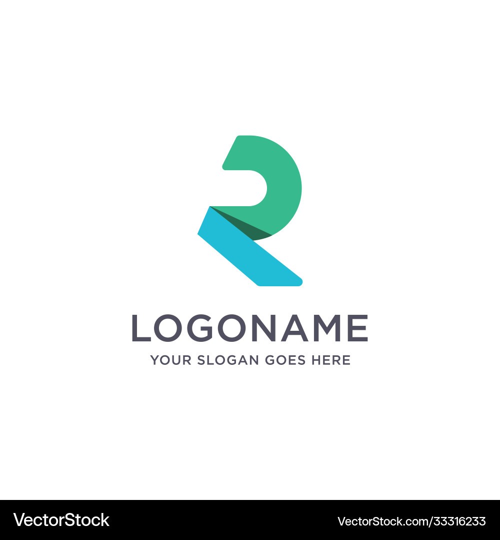 Minimalist letter r logo icon template Royalty Free Vector