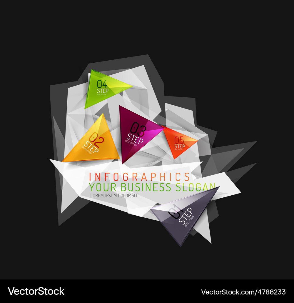 Modern polygonal origami paper infographics Vector Image