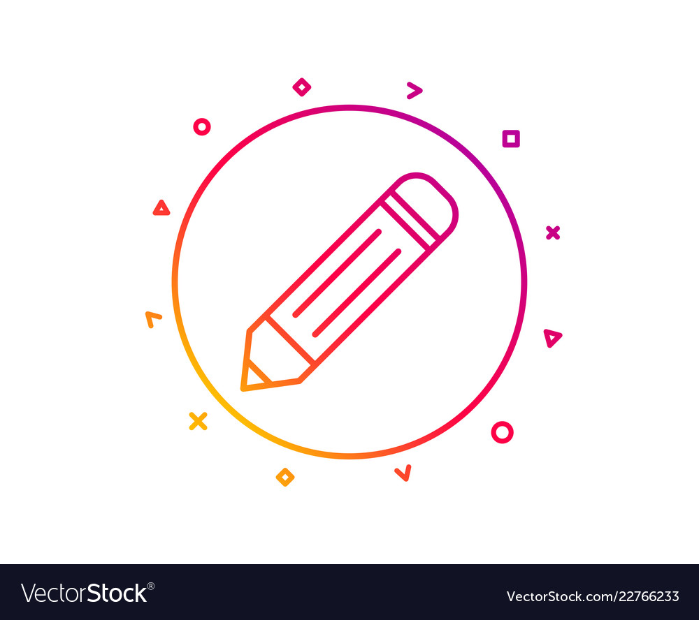 Pencil line icon edit sign Royalty Free Vector Image