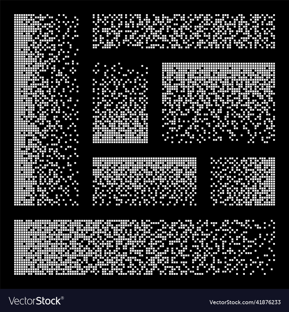 Pixel disintegration decay effect various Vector Image