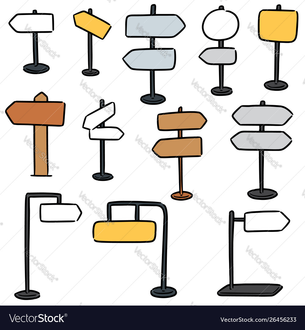 Set direction post Royalty Free Vector Image - VectorStock