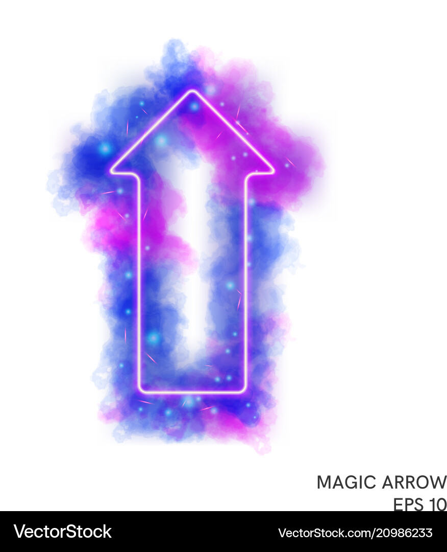 Watercolor magic fire arrow with neon counter Vector Image