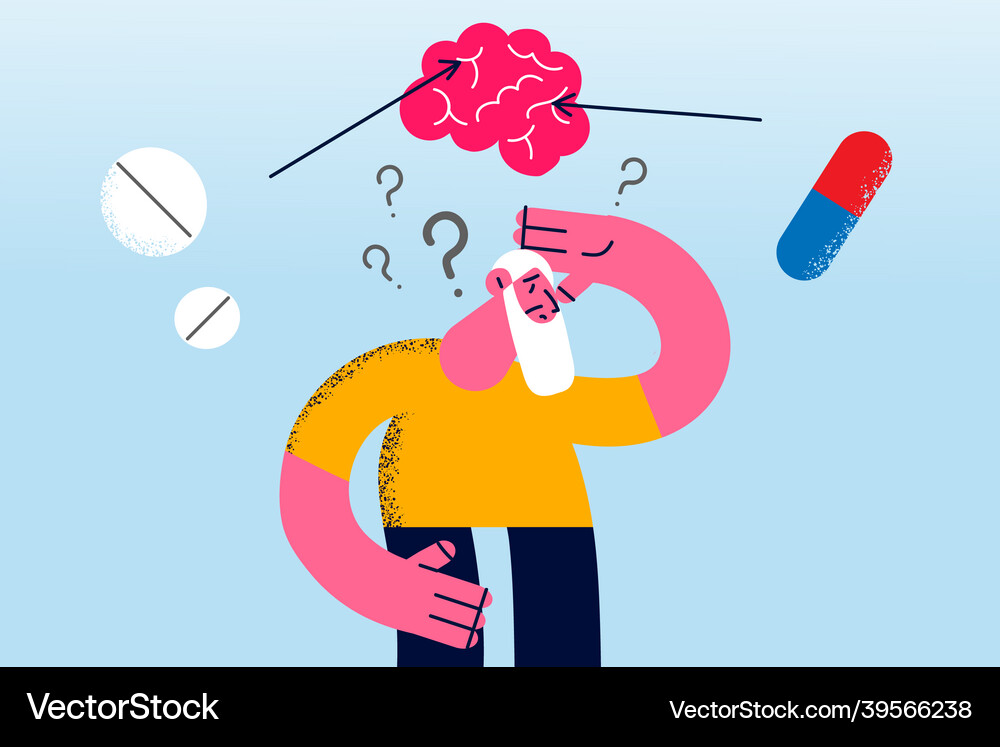 Alzheimer illness and memory loss concept Vector Image