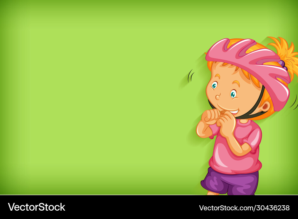Background template design with happy girl Vector Image