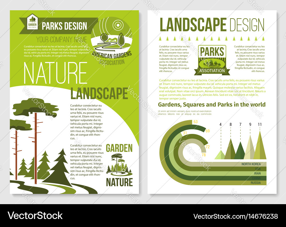 Brochure for nature landscape design Royalty Free Vector