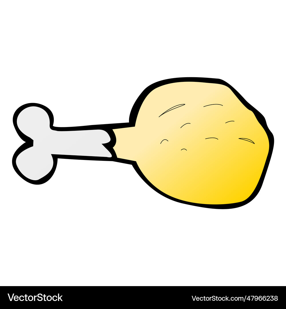Chicken leg piece cartoon Royalty Free Vector Image