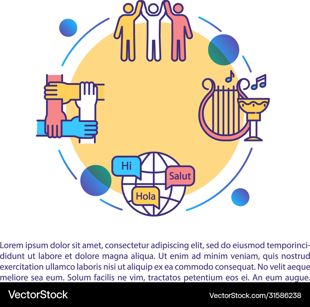 Cultural heritage concept icon with text Vector Image