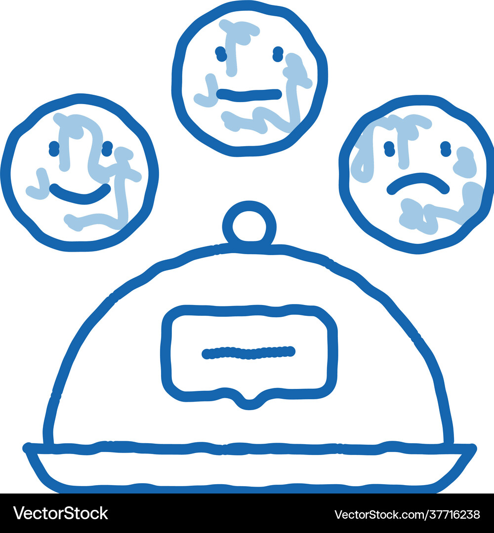 Delivery review doodle icon hand drawn Royalty Free Vector