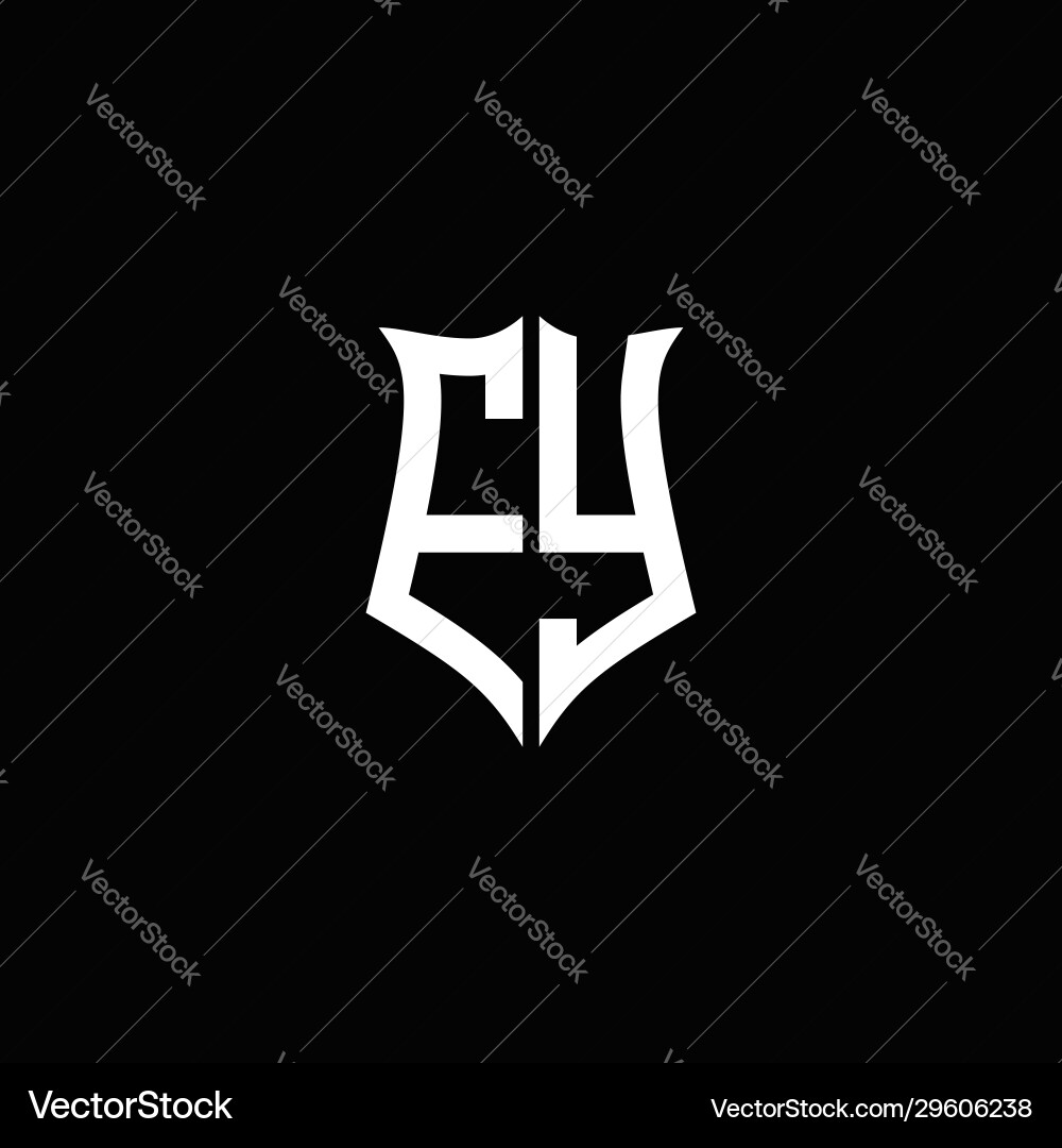 Ey monogram letter logo ribbon with shield style Vector Image