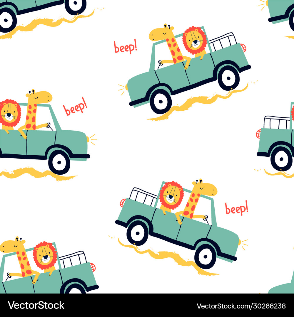 Hand drawing print design animals adventure Vector Image
