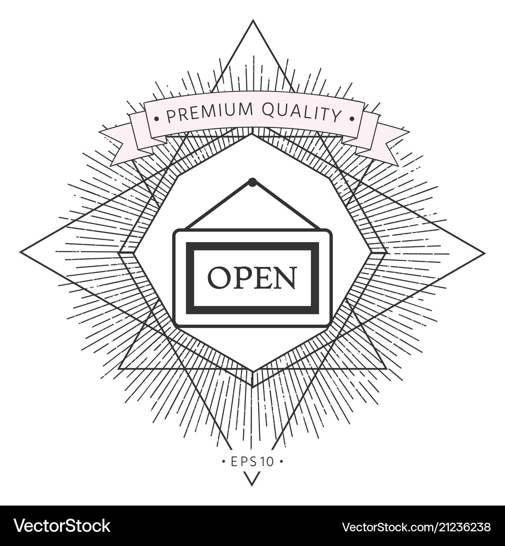 Information plate with open sign board hanging Vector Image