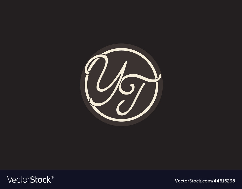 Initial letter yt monogram logo with simple Vector Image