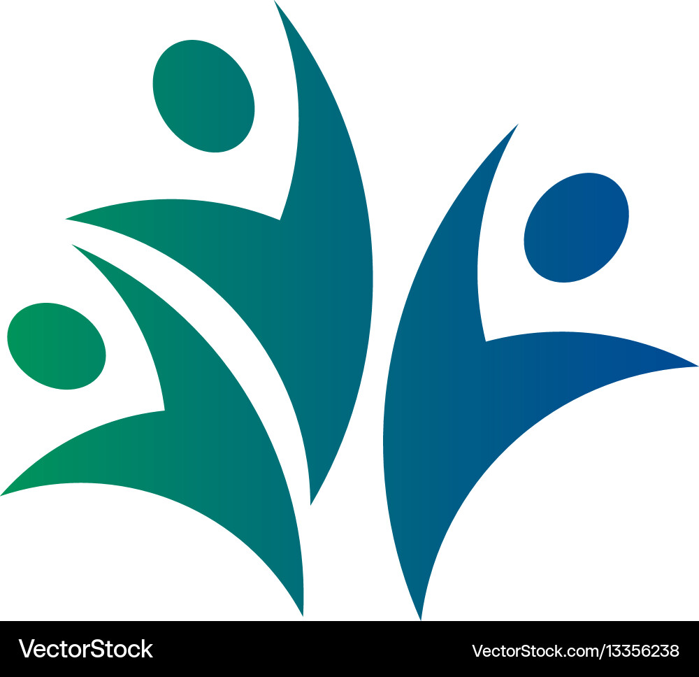 Isolated abstract blue and green color group Vector Image