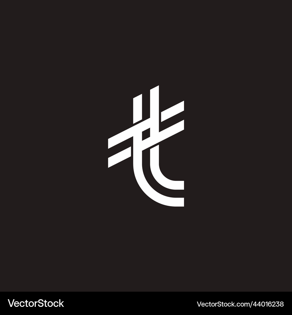 Letter t tags stripes linked line geometric icon Vector Image