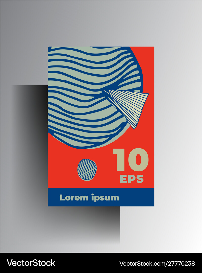 Retro cover template original design with hand Vector Image