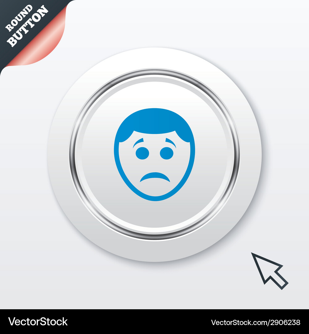 Sad face sign icon sadness symbol Royalty Free Vector Image