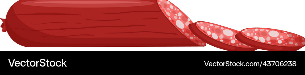 Salami sausage cartoon Royalty Free Vector Image