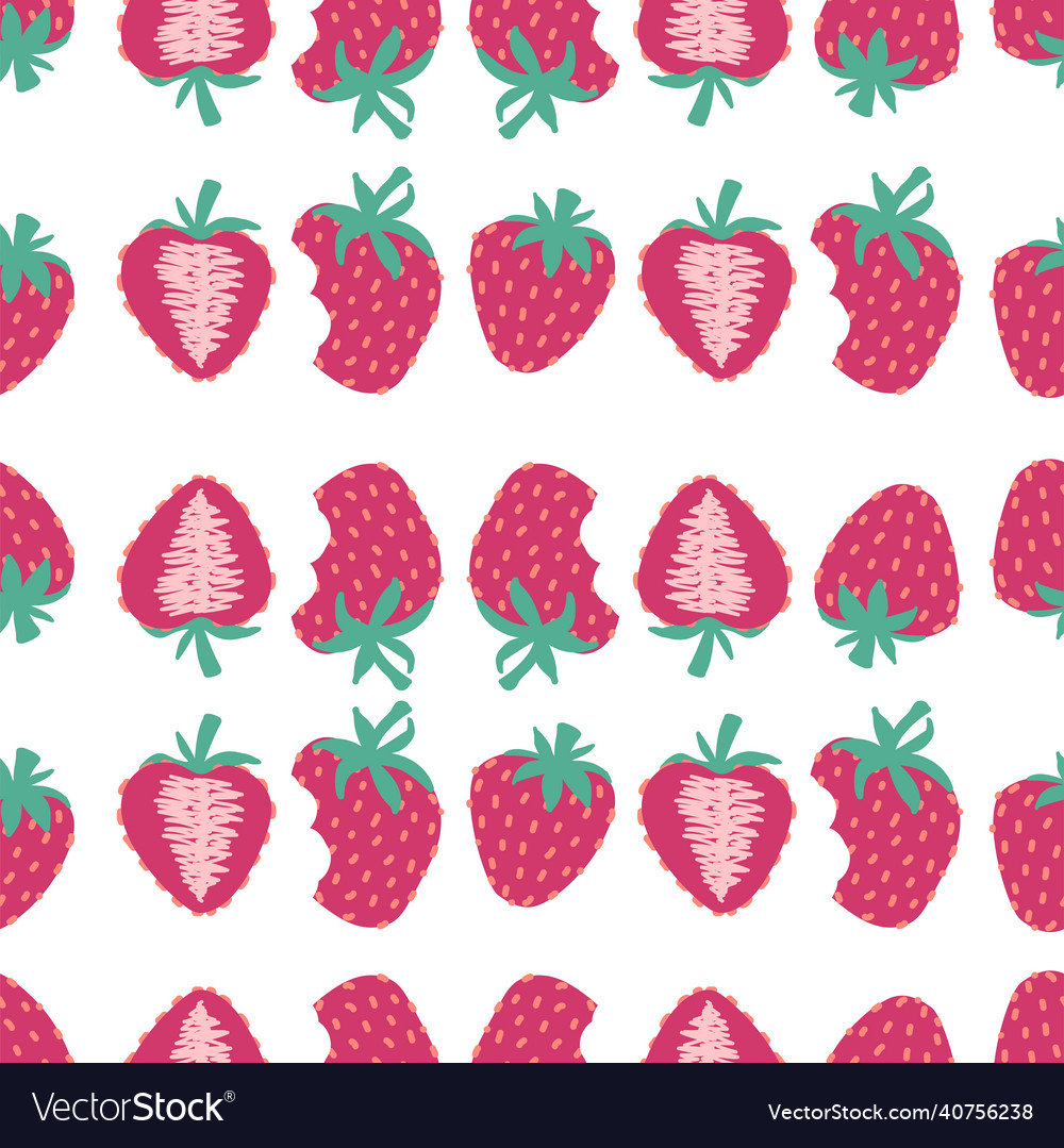 Strawberry patterns red Royalty Free Vector Image