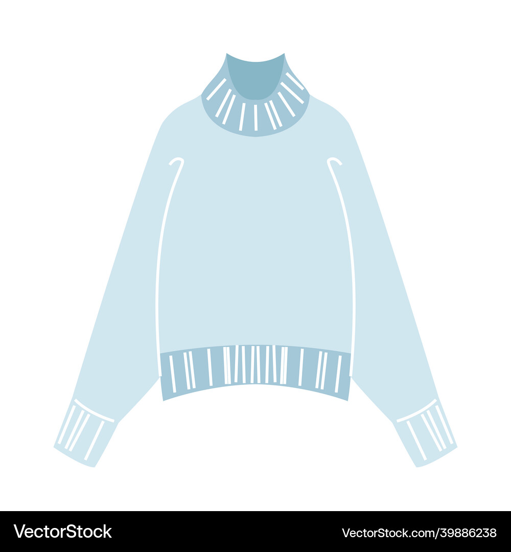 Trendy blue warm knitted sweater oversize modern Vector Image