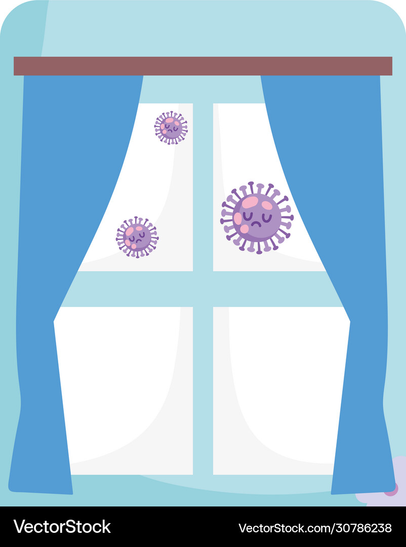 Window and outside covid19 19 virus design Vector Image