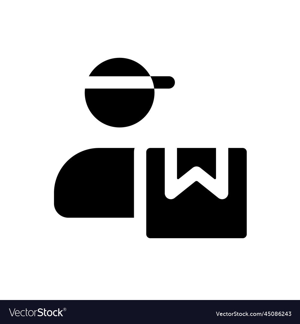 Courier black glyph ui icon Royalty Free Vector Image
