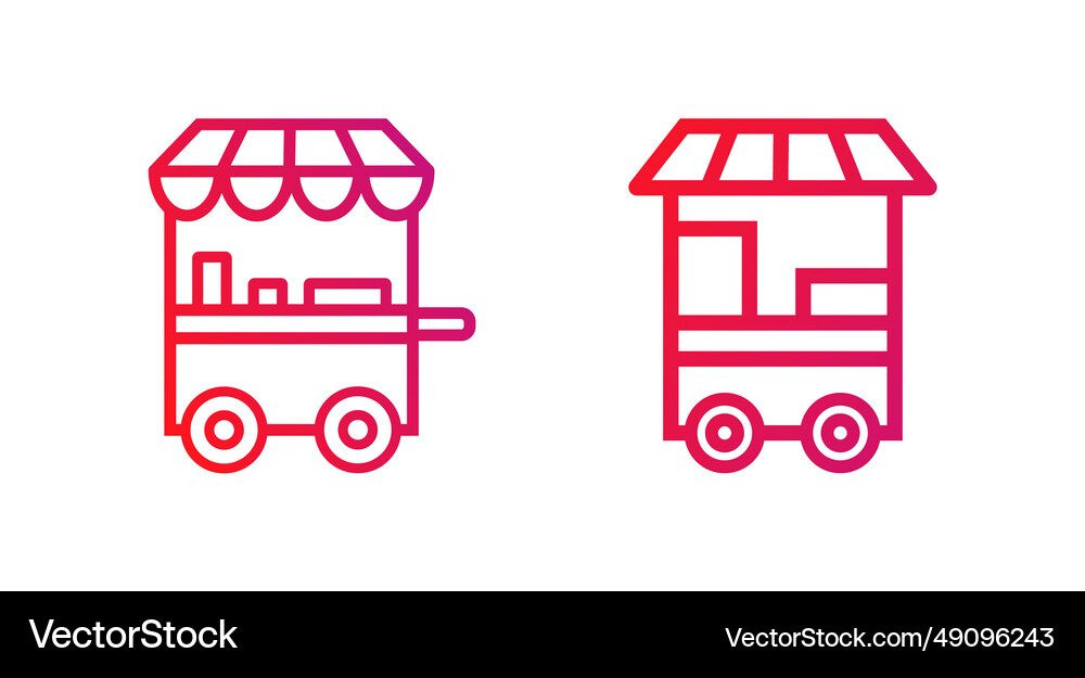 Food cart icon gradient symbol Royalty Free Vector Image