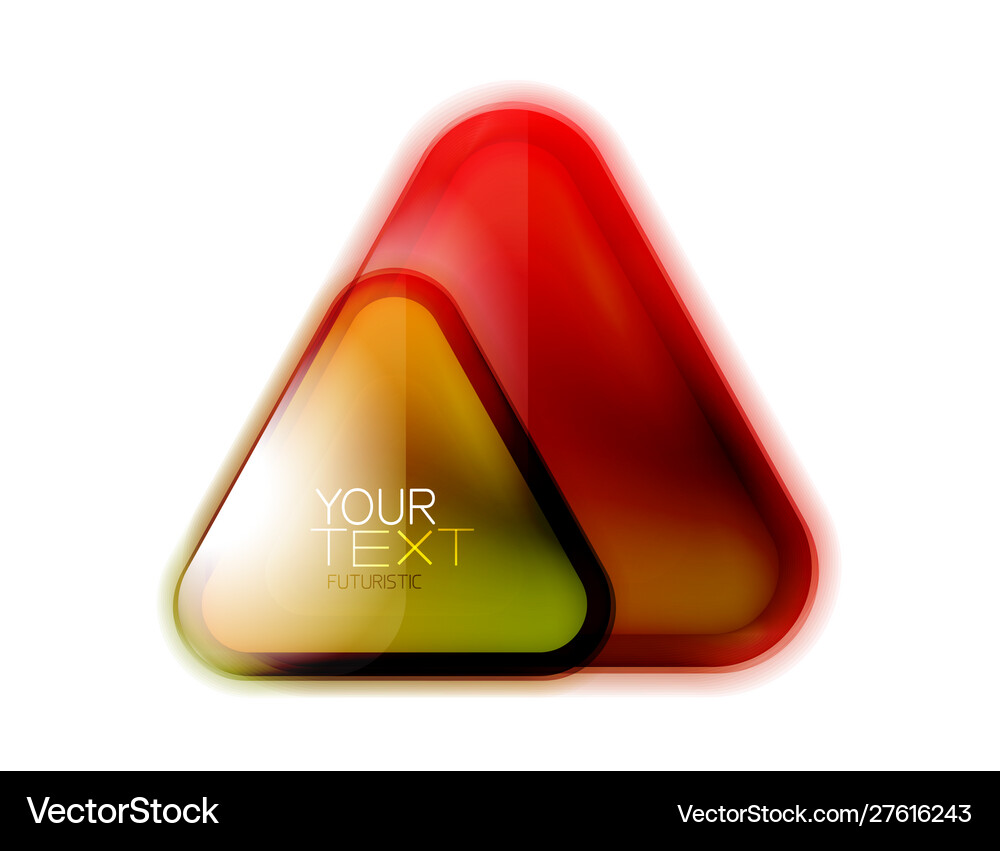 Glass triangle banner or logo design with space Vector Image