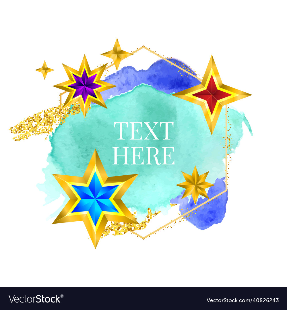 Gold frame paint hand painted brush stroke Vector Image