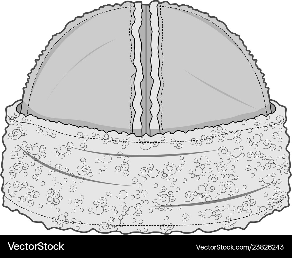 Hat fashion flat technical drawing template Vector Image
