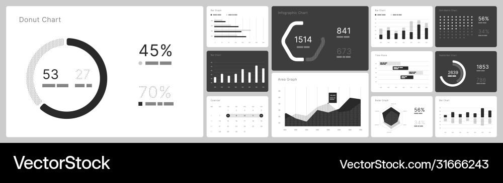 Infographic elements in white and black colors Vector Image