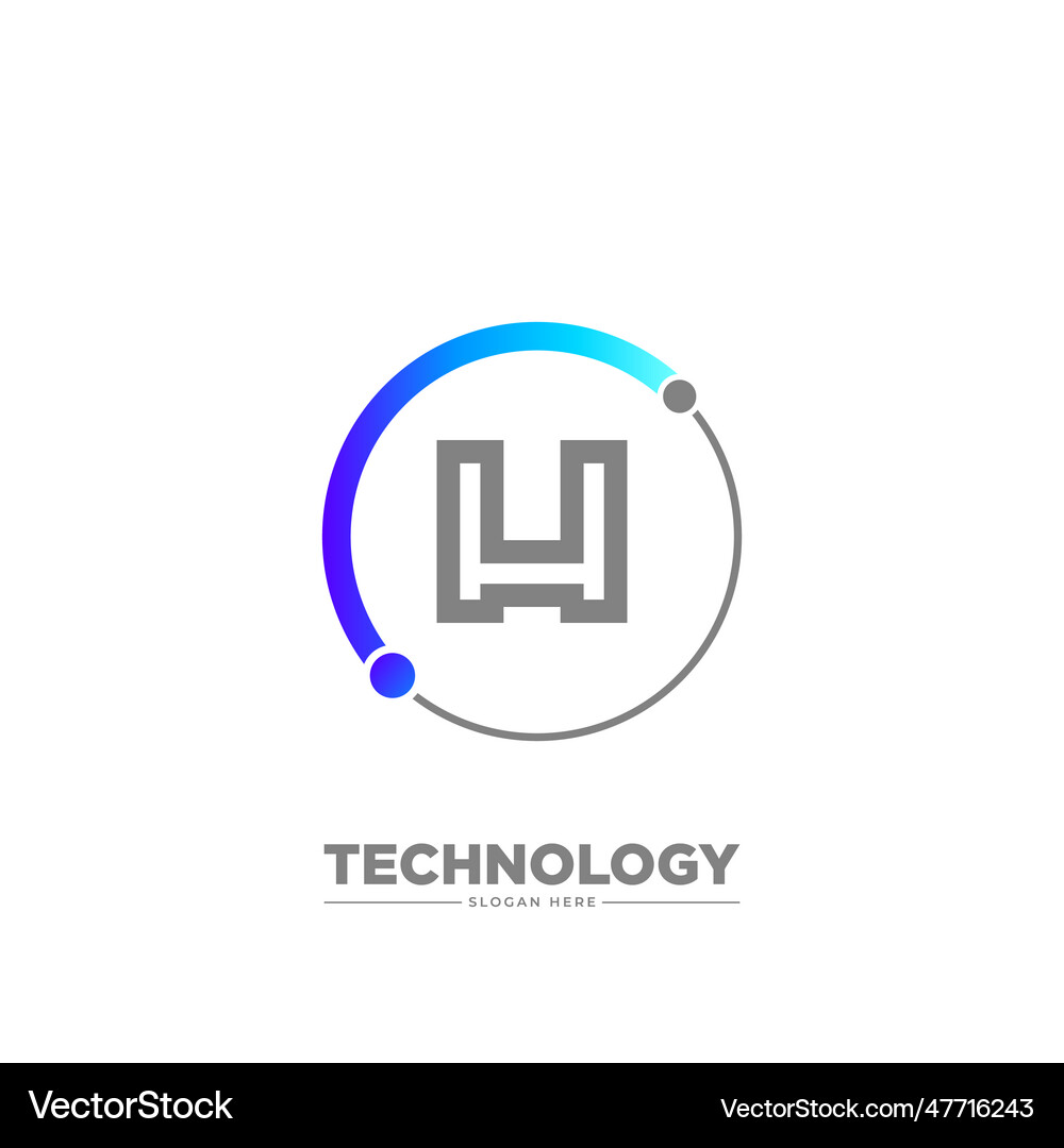 Letter h technology business logo template Vector Image