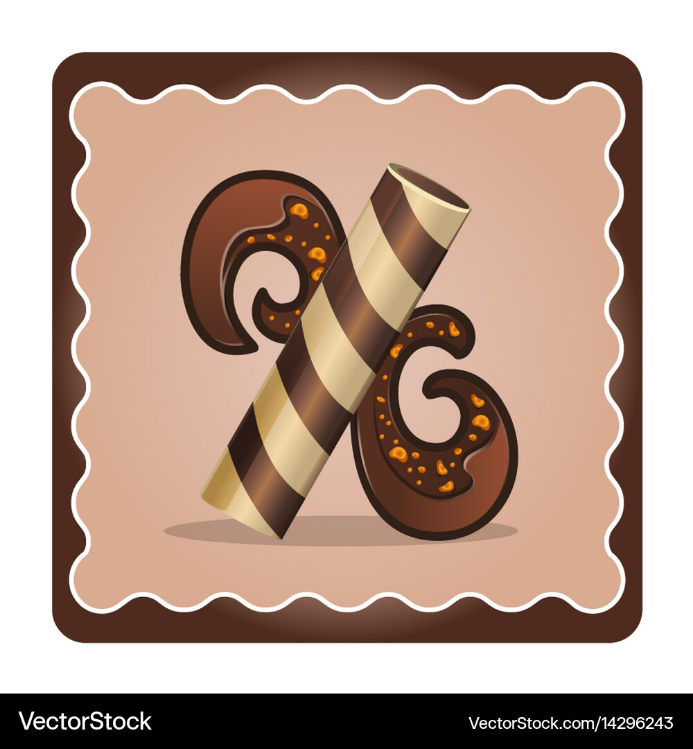 Letter x candies chocolate Royalty Free Vector Image