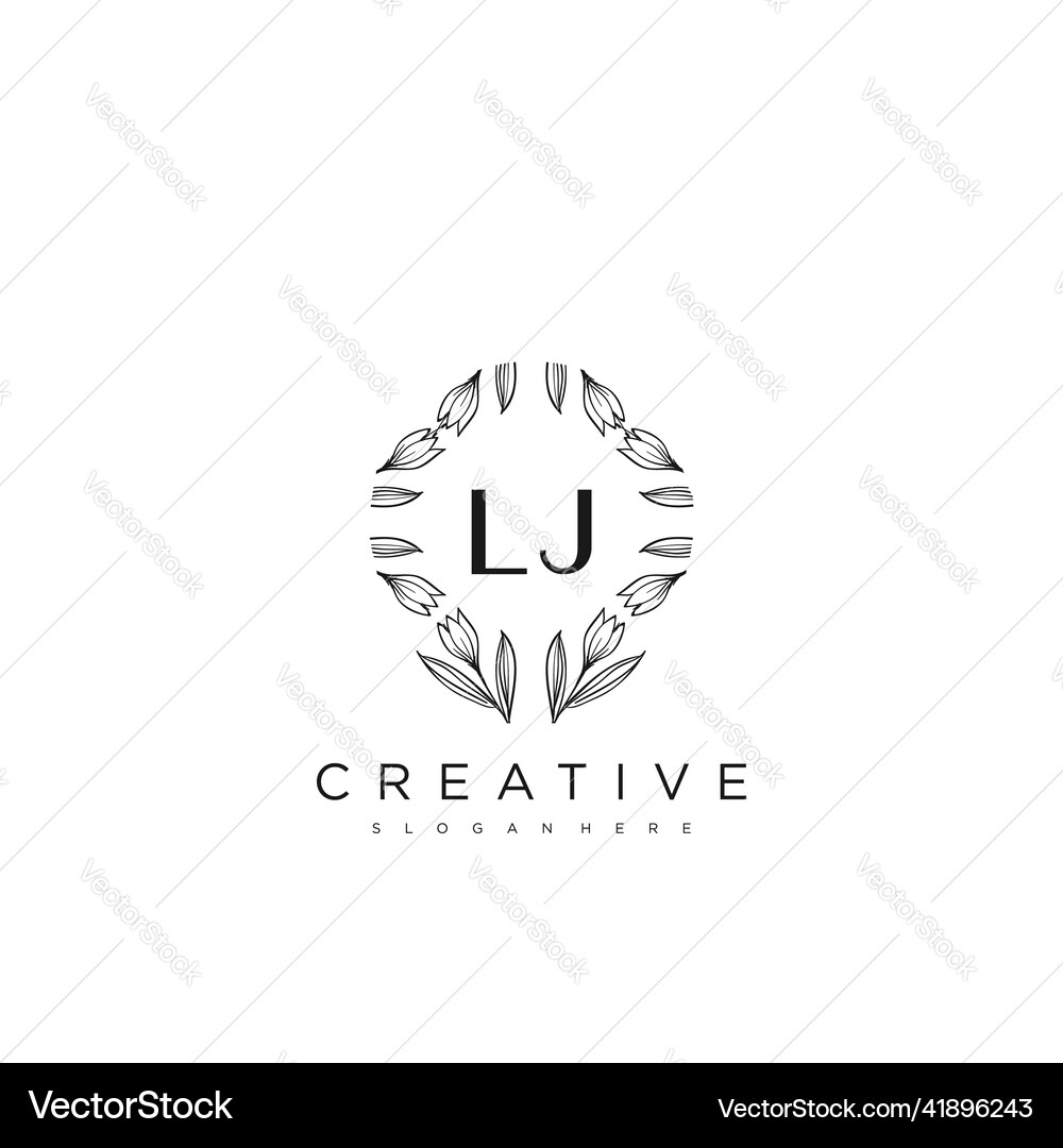 Lj initial letter flower logo template premium art