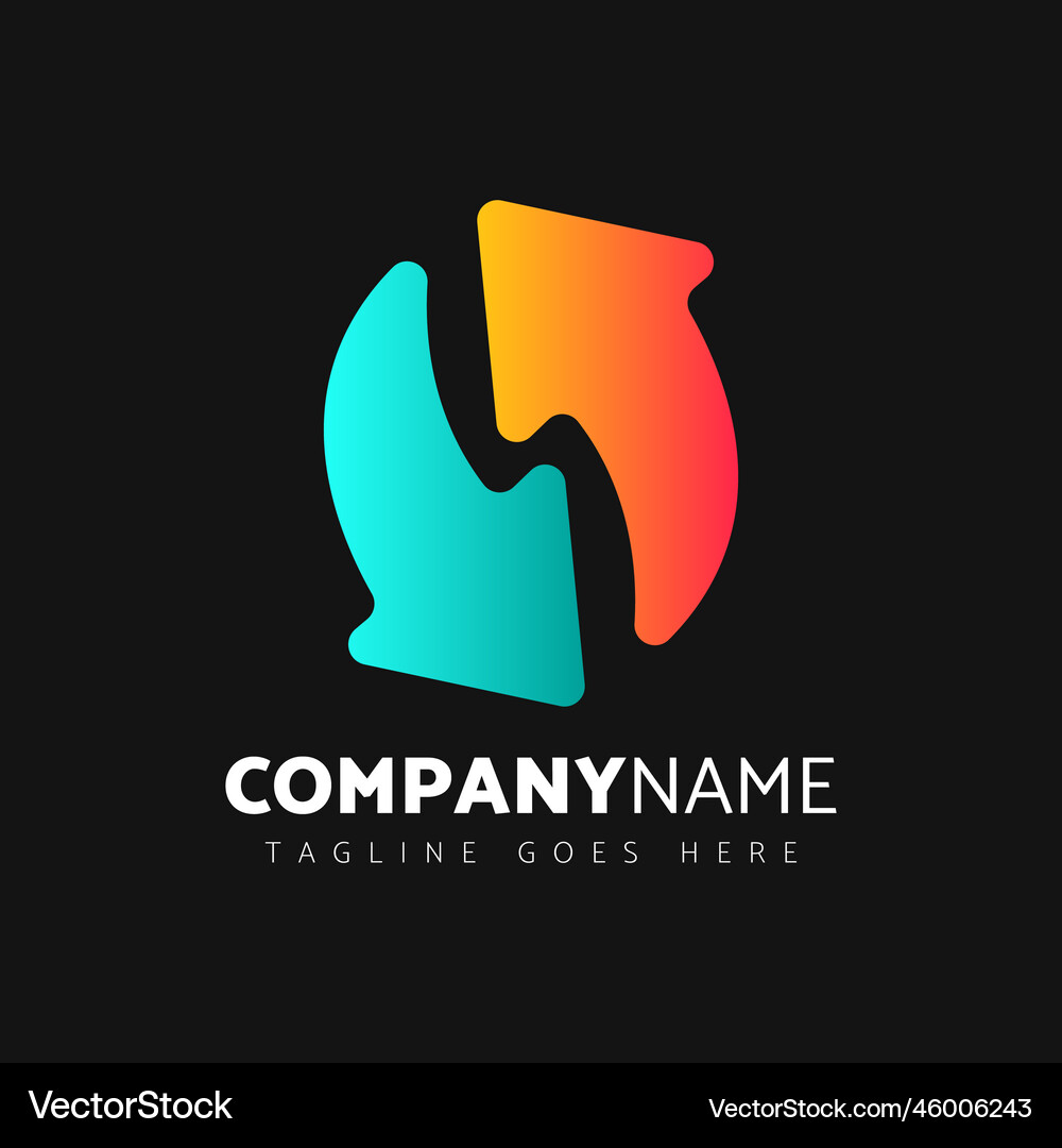 Luxury and elegant blue and red logo design Vector Image