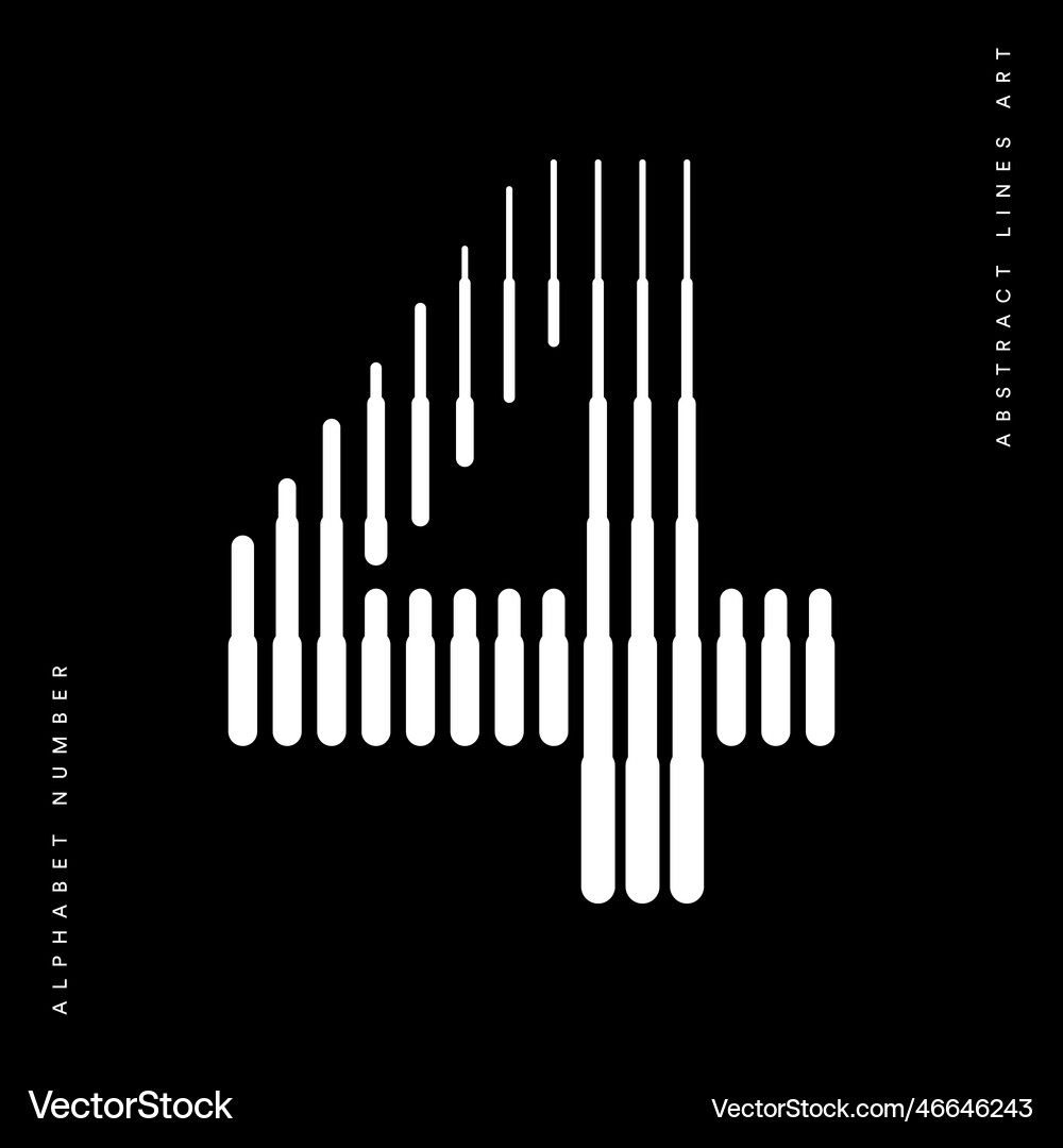 Number four 4 logo lines abstract modern art Vector Image