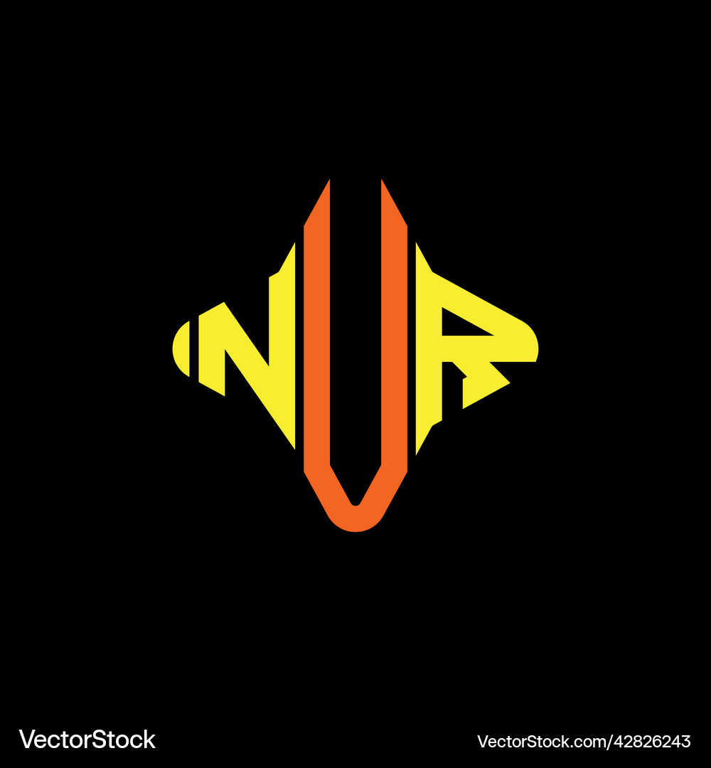 Nur letter logo creative design with graphic Vector Image