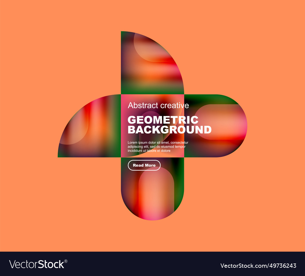 Round triangle and square composition Royalty Free Vector