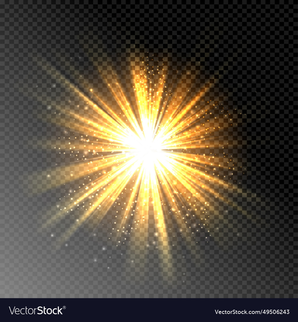 Sparkling glow light on transparent Royalty Free Vector