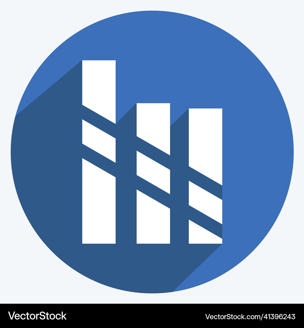 Striped bars icon in trendy long shadow style Vector Image