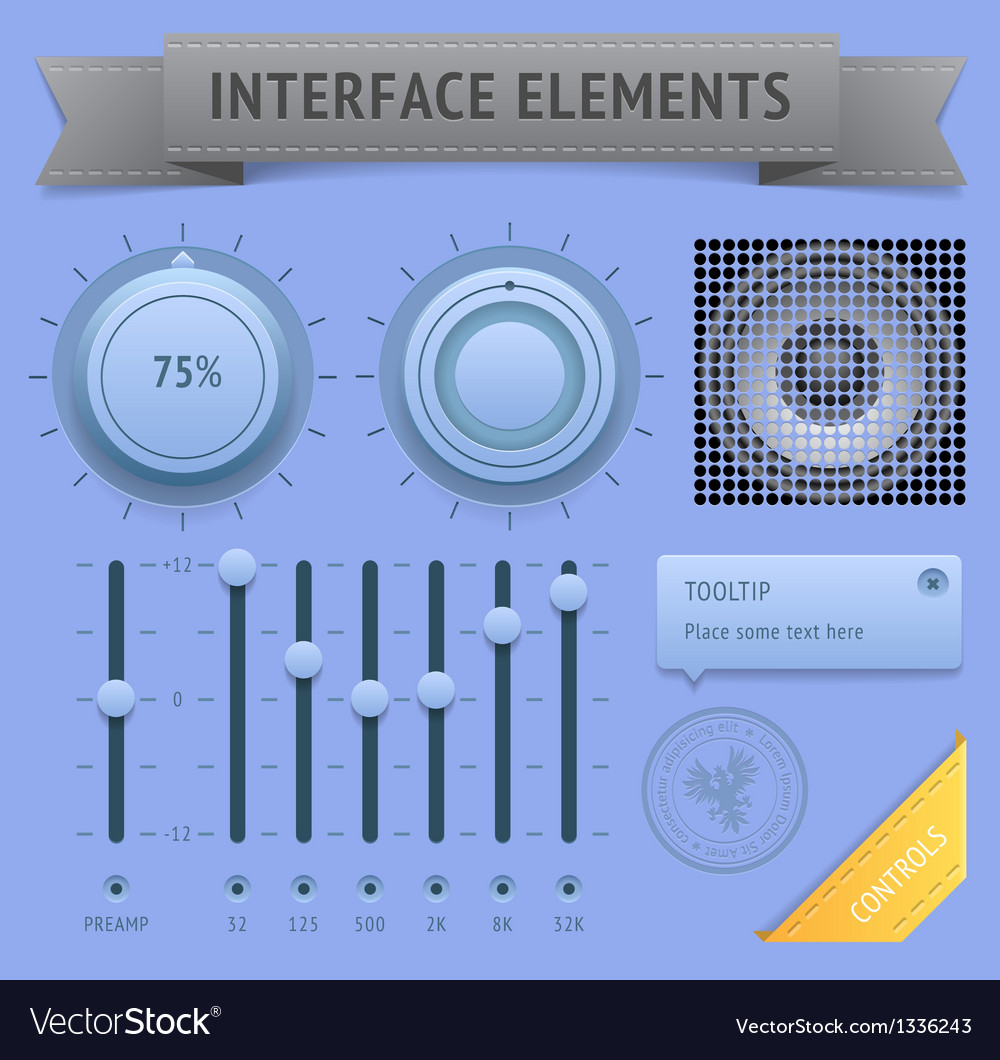 User interface elements Royalty Free Vector Image