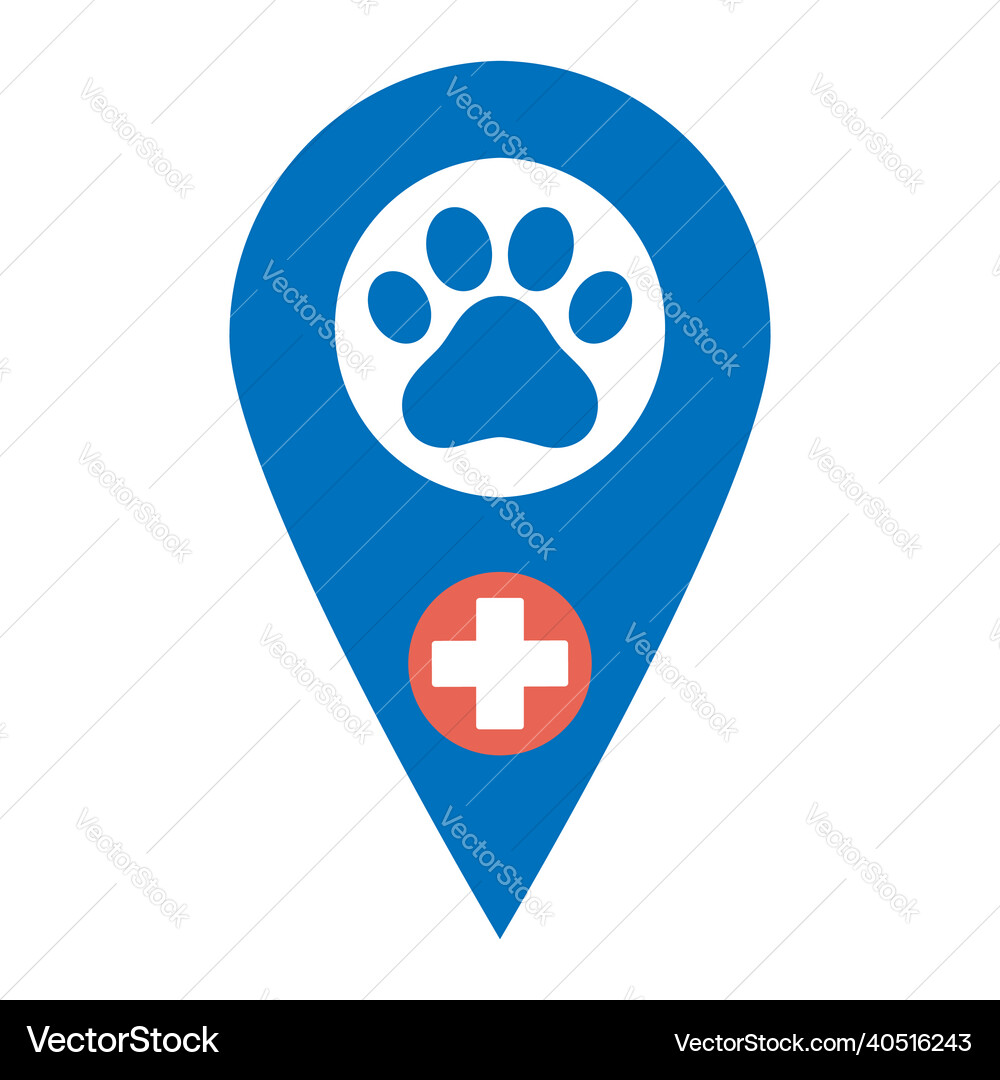 Veterinary clinic pointer icon Royalty Free Vector Image