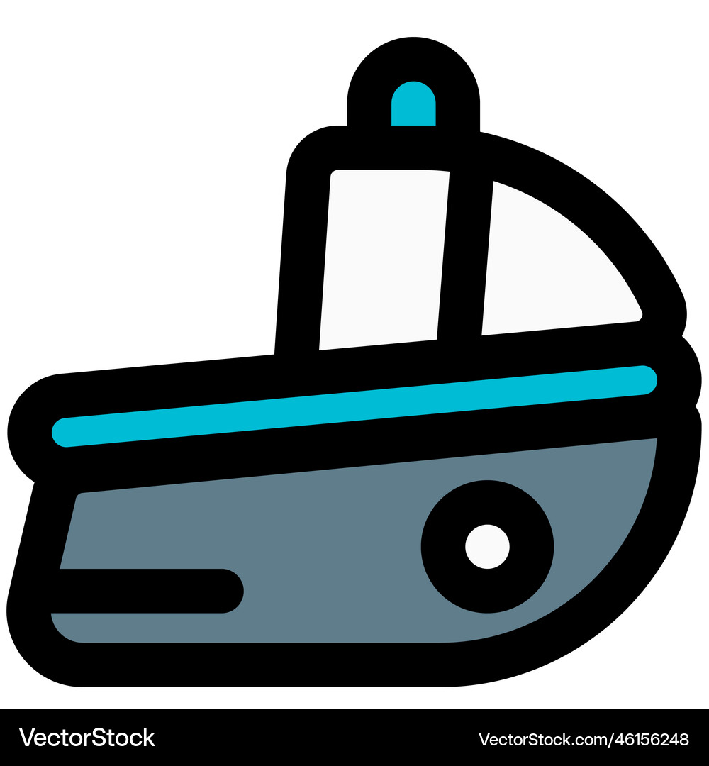 A boat serving in port as guard Royalty Free Vector Image