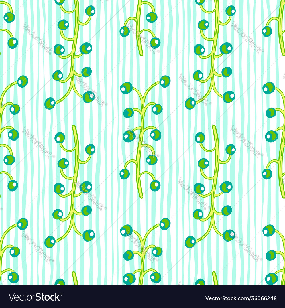 Abstract botanic seamless pattern with blue Vector Image