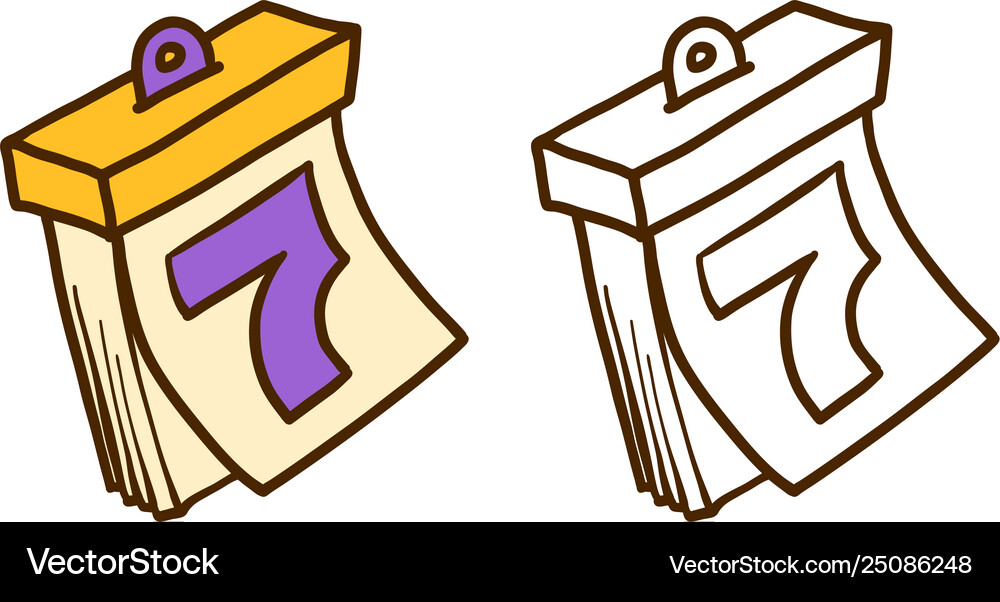 Doodle calendar icon set hand drawn cartoon Vector Image