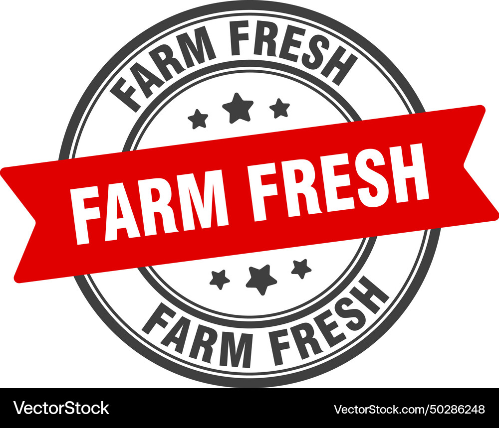 Farm fresh stamp label on transparent Royalty Free Vector