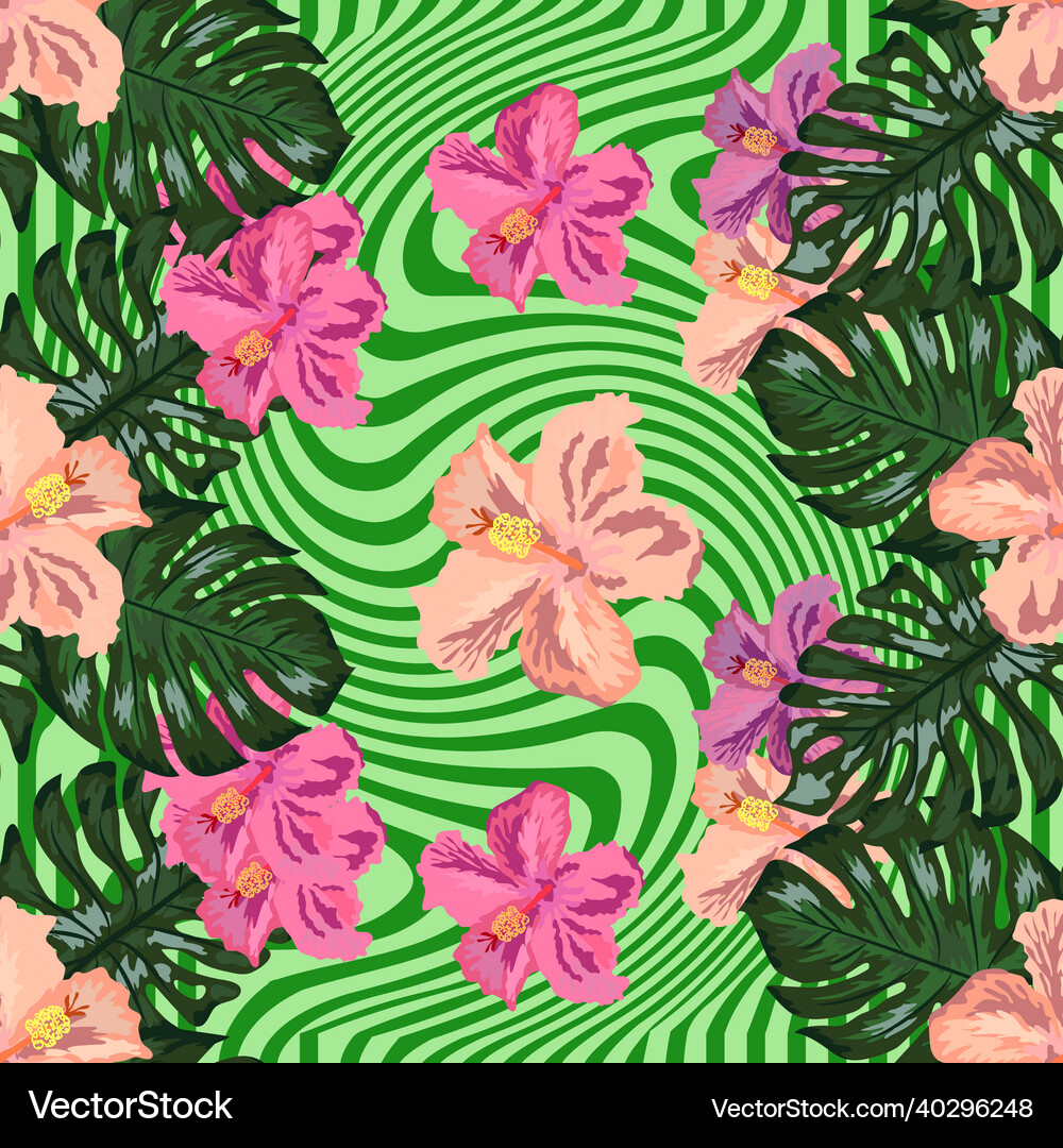 Floral exotic tropical seamless pattern tropic Vector Image